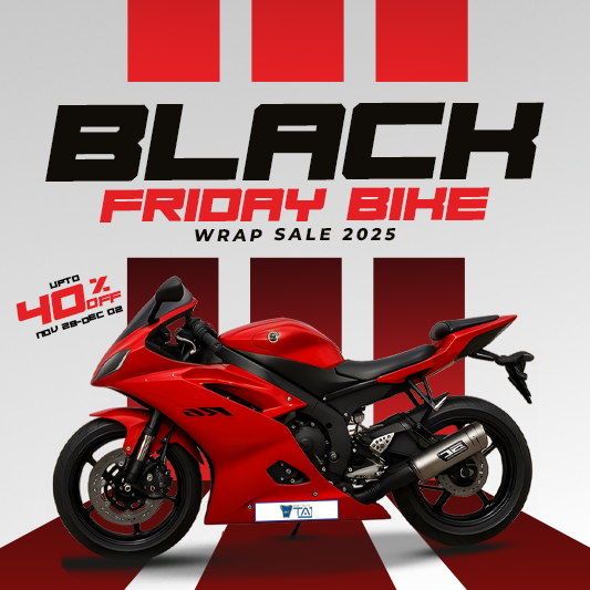 Get Up To 300 USD Off with VinylTaj: Black Friday Bike Wrap Sale